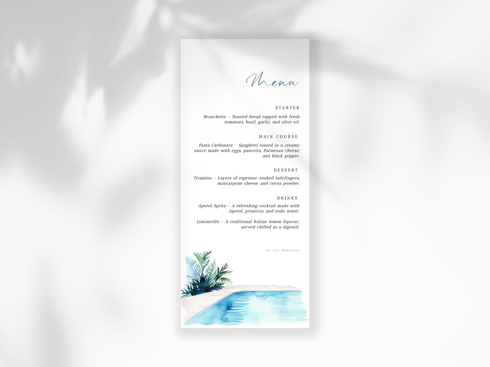 Printable Menu Editable Menu Template Menu for Celebration - Etsy