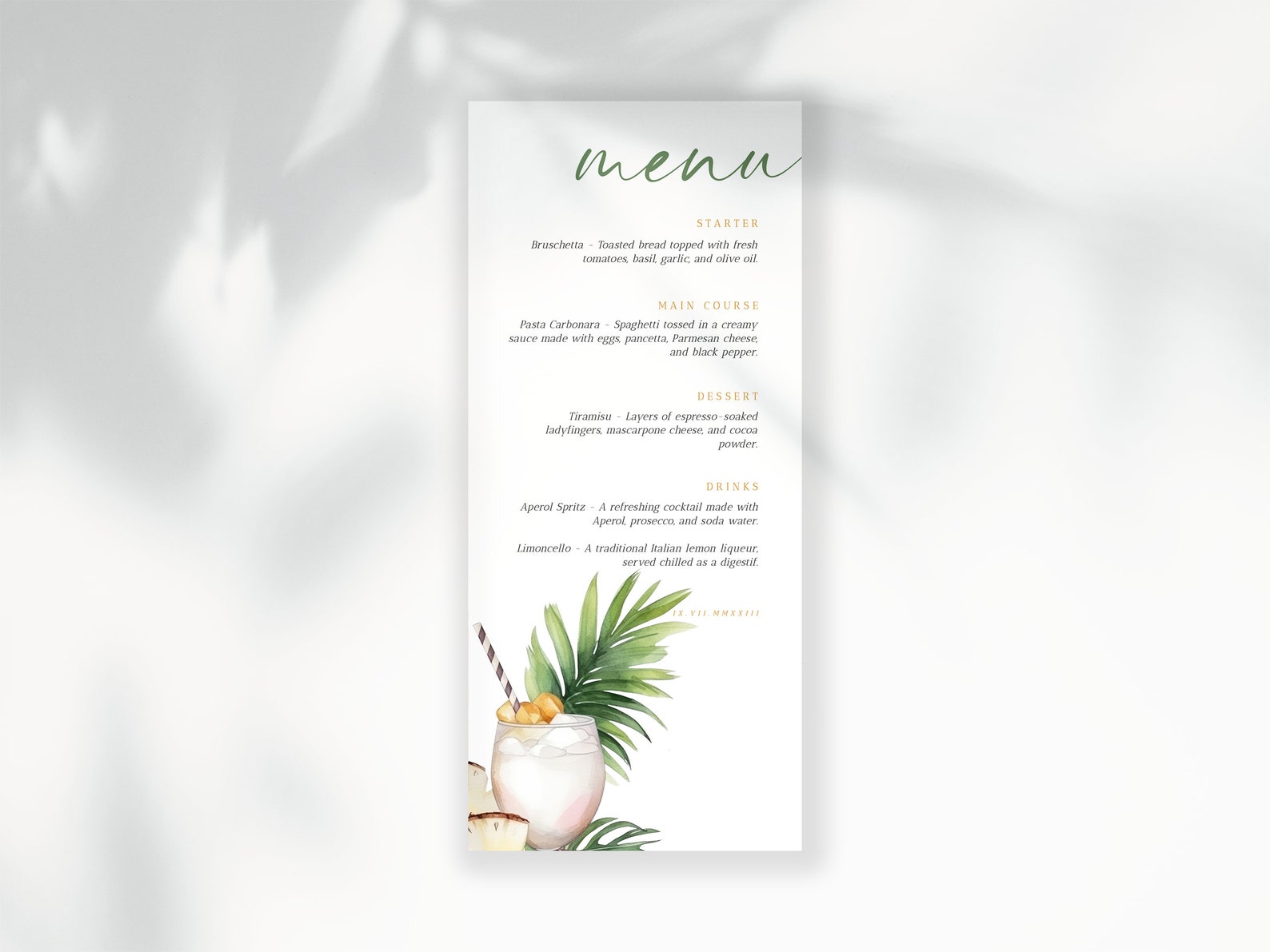 Printable Menu Editable Menu Template Menu for Celebration - Etsy
