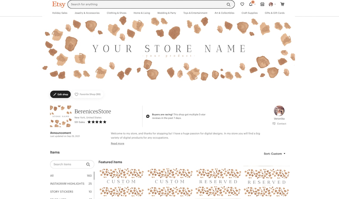 Editable Etsy Branding Kit Etsy Branding Etsy Beige - Etsy