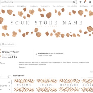 Editable Etsy Branding Kit Etsy Branding Etsy Beige Abstract Cover Etsy ...