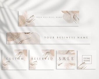 Editable Etsy Branding Kit Etsy Branding Watercolor Flower Etsy Cover ...