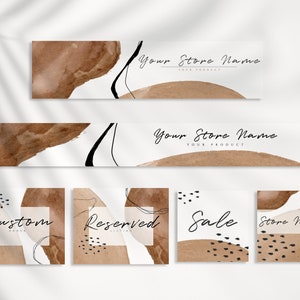 Editable Etsy Branding Kit Etsy Branding Etsy Beige Abstract Cover Etsy ...