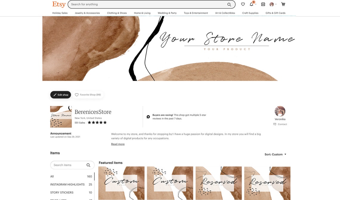 Editable Etsy Branding Kit Etsy Branding Etsy Beige - Etsy