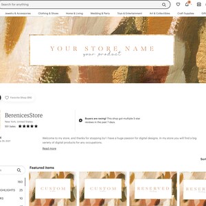 Editable Etsy Branding Kit Etsy Branding Etsy Beige | Etsy