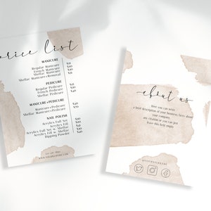 DIY Printable Price List Template Pricing Guide Double - Etsy