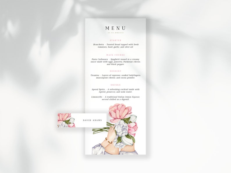 Printable Menu Editable Menu Template Menu for Celebration - Etsy