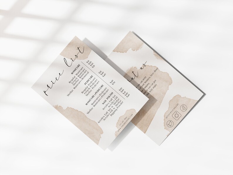 DIY Printable Price List Template Pricing Guide Double - Etsy