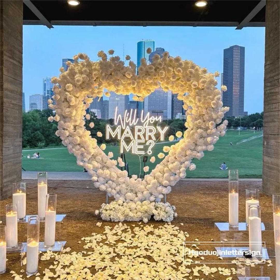 Will You Marry Me? Neon Sign, Custom Wedding LED Neon Light Home Wall ...