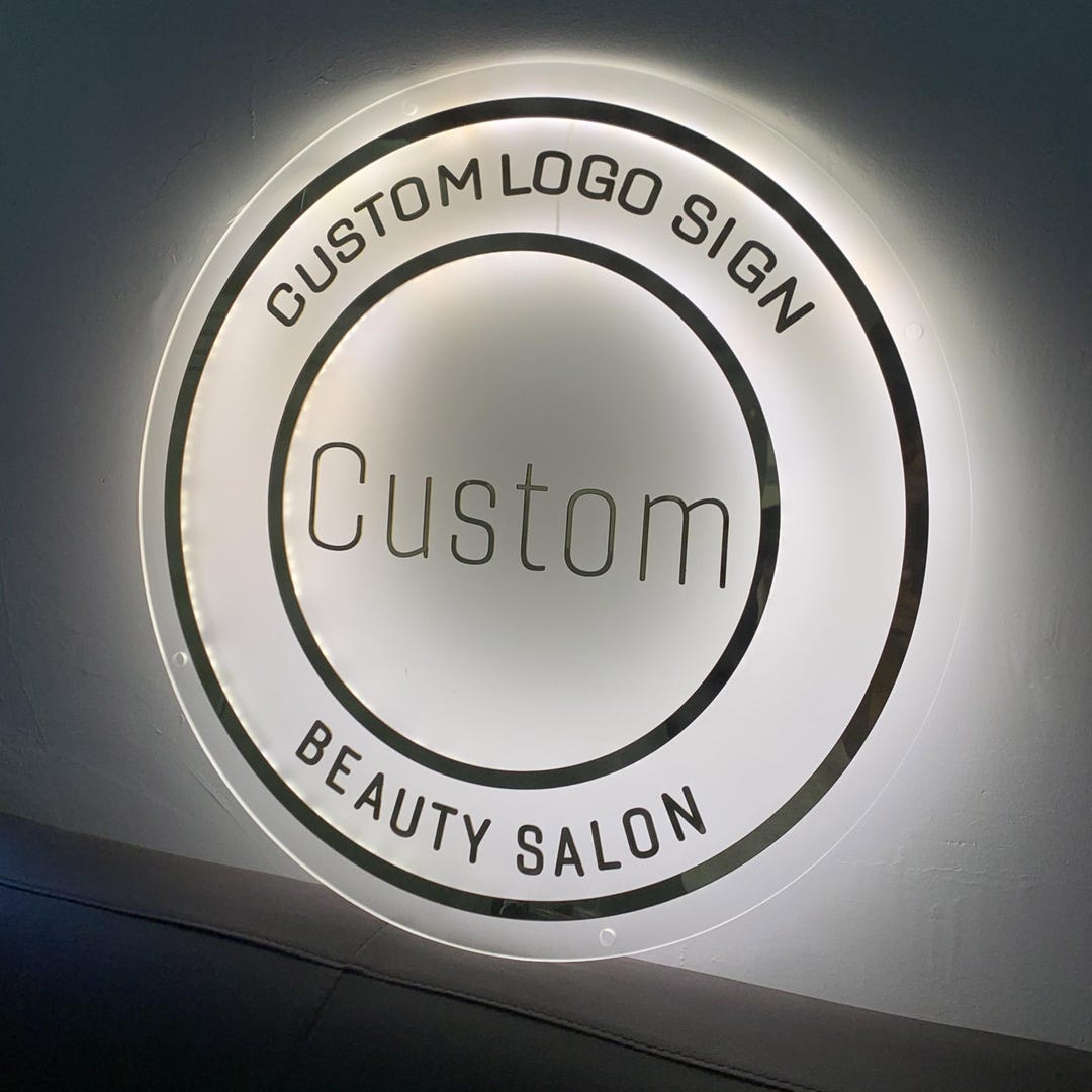 Custom Acrylic Business Logo Sign, Acrylic Business Sign, Round Acrylic ...