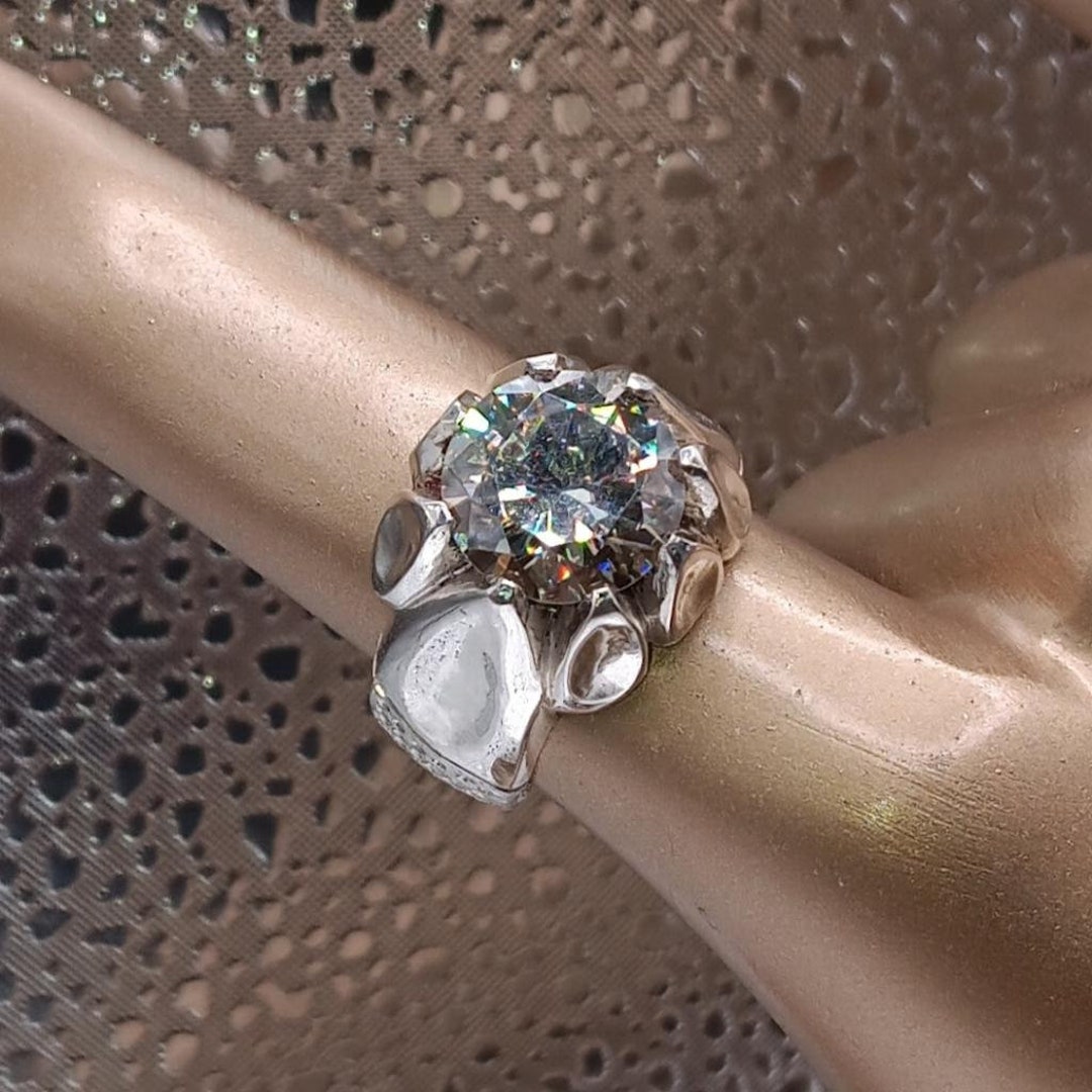 Champagne Moissanite Silver Ring for Men, 5 Carat, Size 9 - Etsy