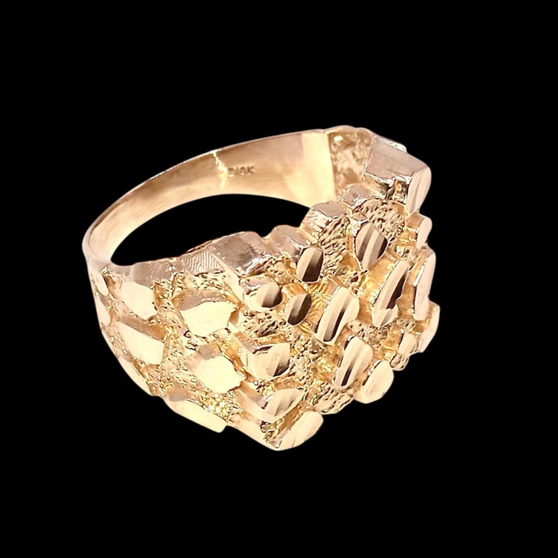 14k Gold Nugget Ring, Statement Jewelry, All Sizes - Etsy