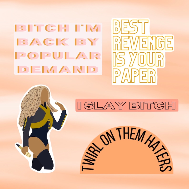Beyonce Stickers/ Sticker Pack/ Vinyl Sticker/ Watter Bottle - Etsy