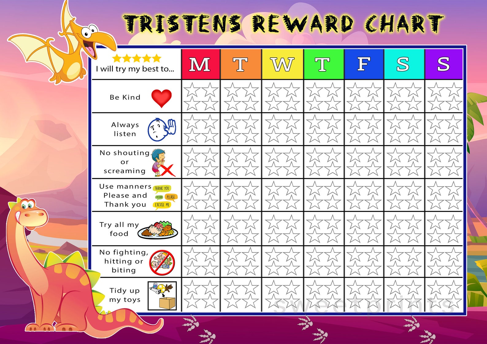 Gráfico personalizado de recompensas de buen comportamiento, gráfico de ...