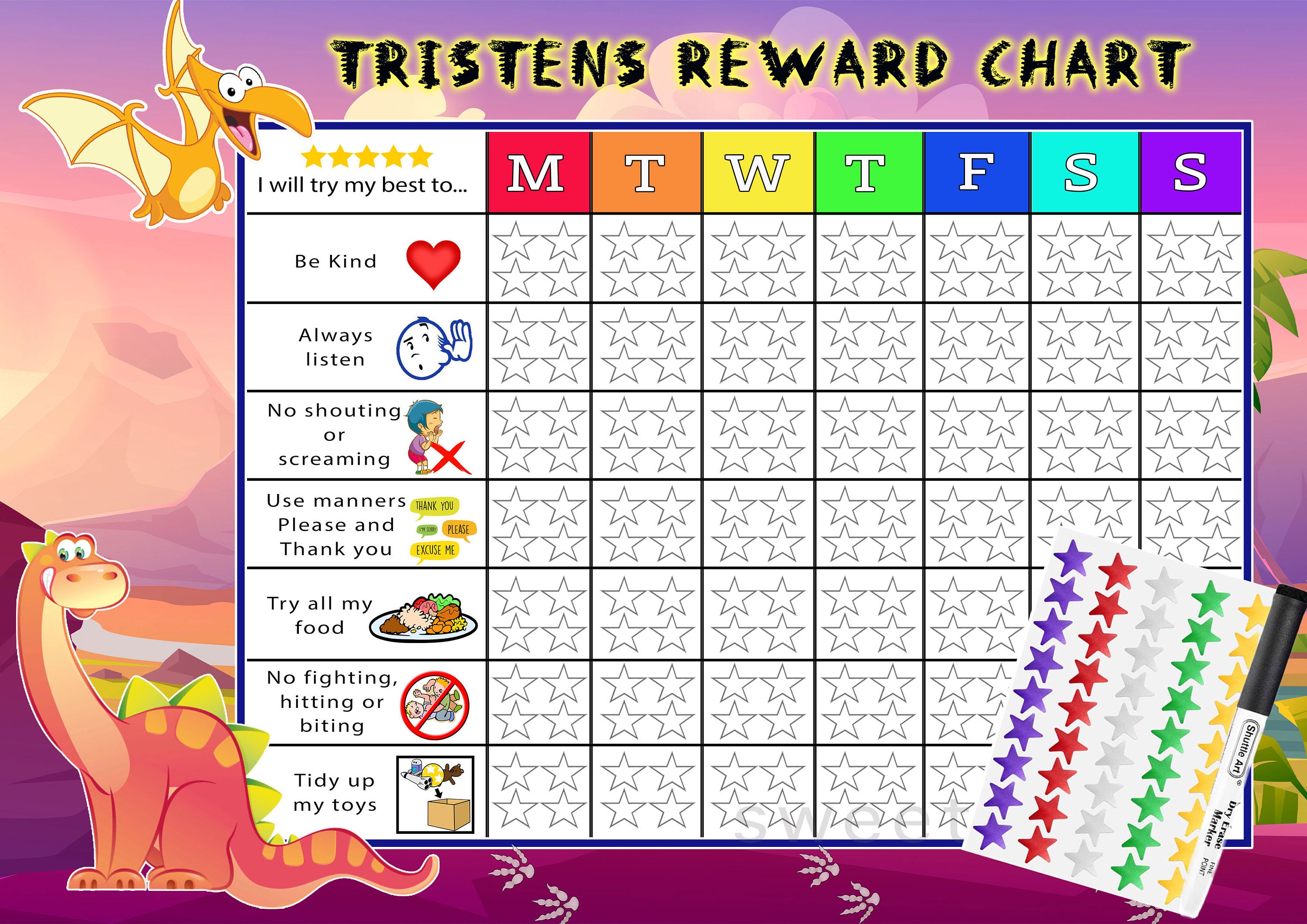 Gráfico personalizado de recompensas de buen comportamiento, gráfico de ...