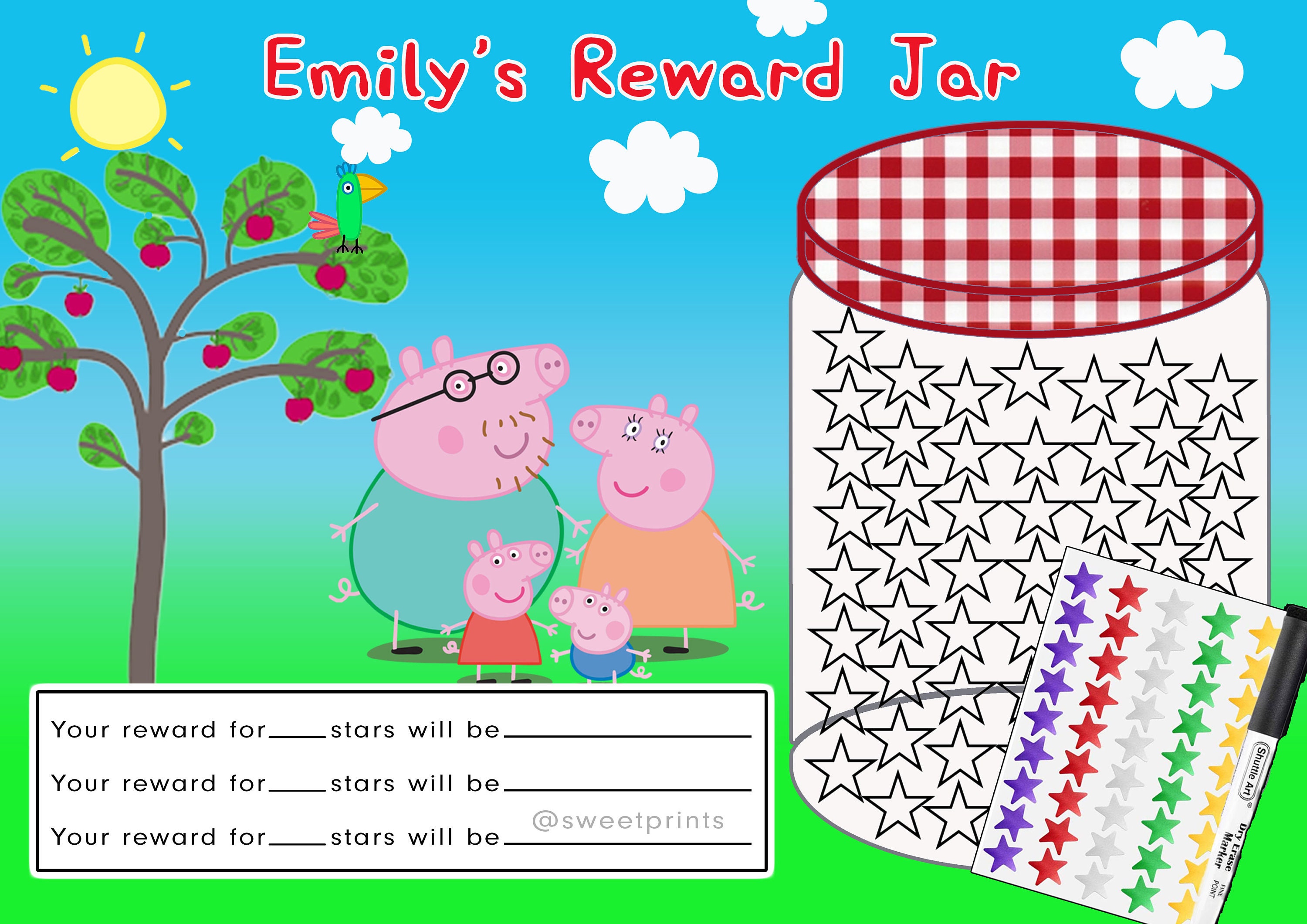 Personalised Good Behaviour Reward Chart, Star Chart, Routine Chart ...