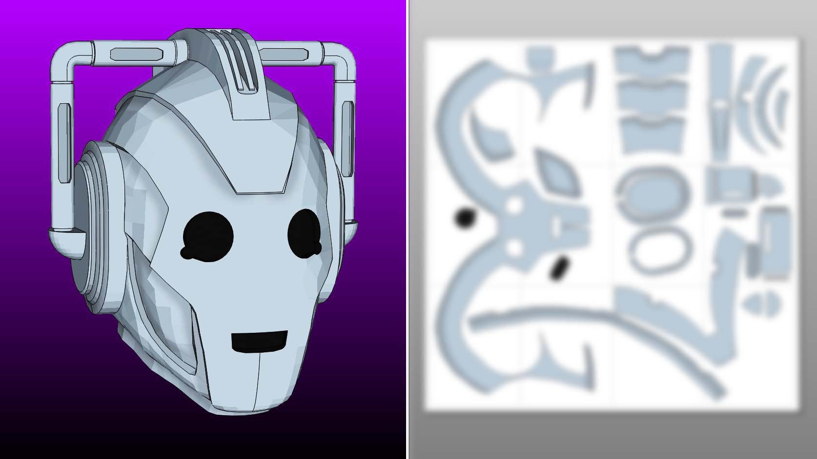 Cyberman Helmet Templates Foam | Etsy