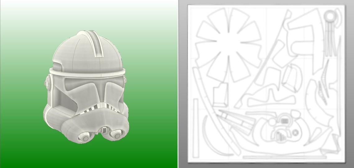 Clone Trooper Phase 2 Helmet Templates - Foam - Etsy Canada