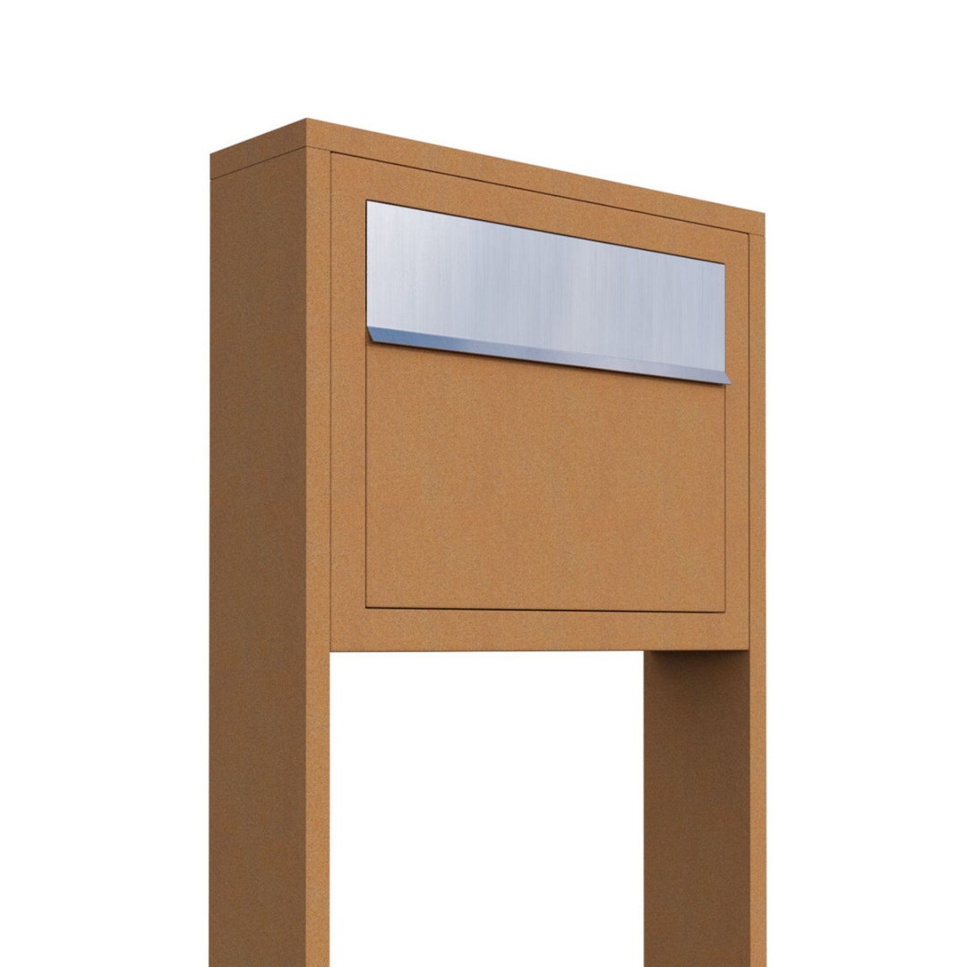 Stand Letterbox Elegance Rust With Stainless Steel Flap - Etsy UK
