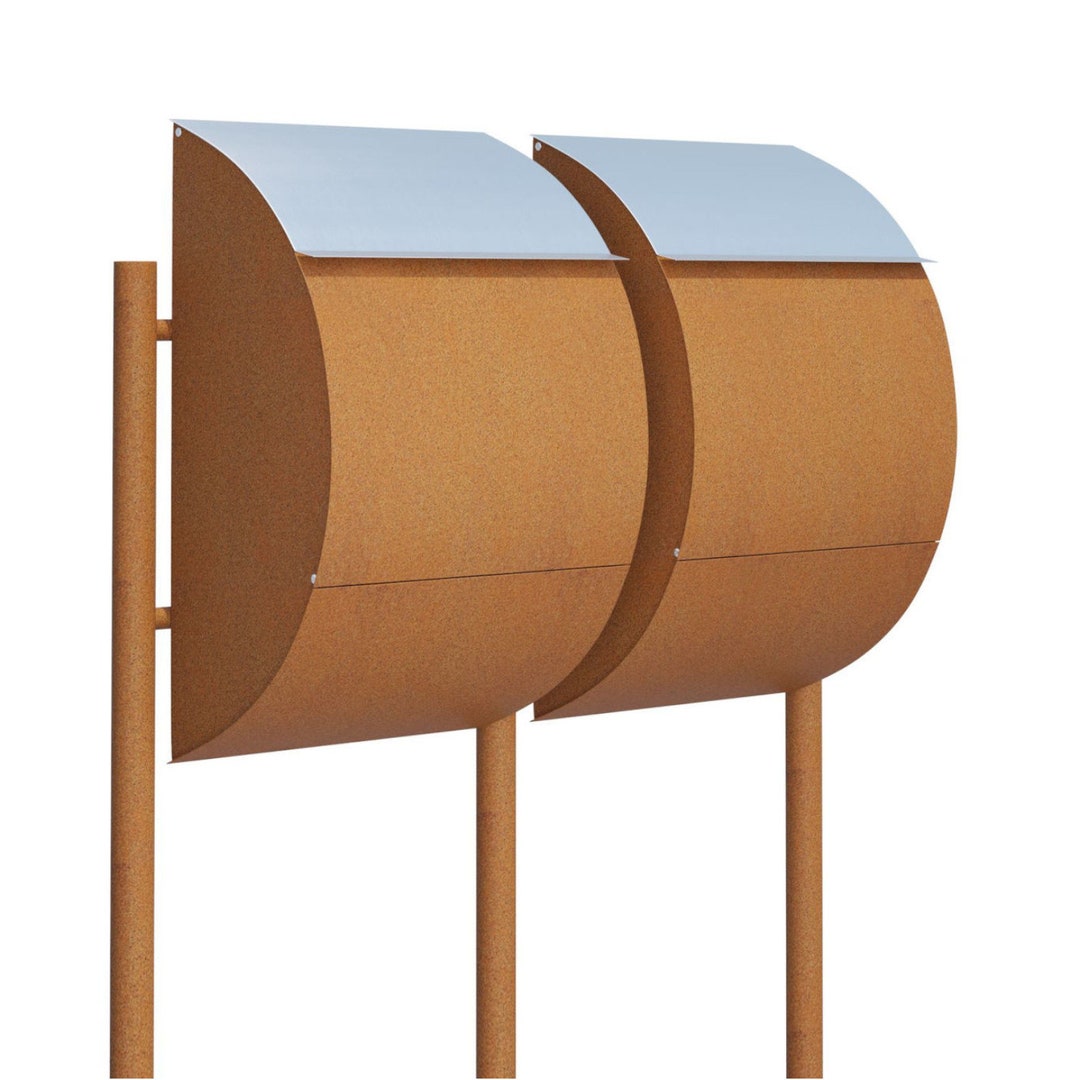 Mailbox System Jumbo for Two Rust With Stainless Steel Flap - Etsy