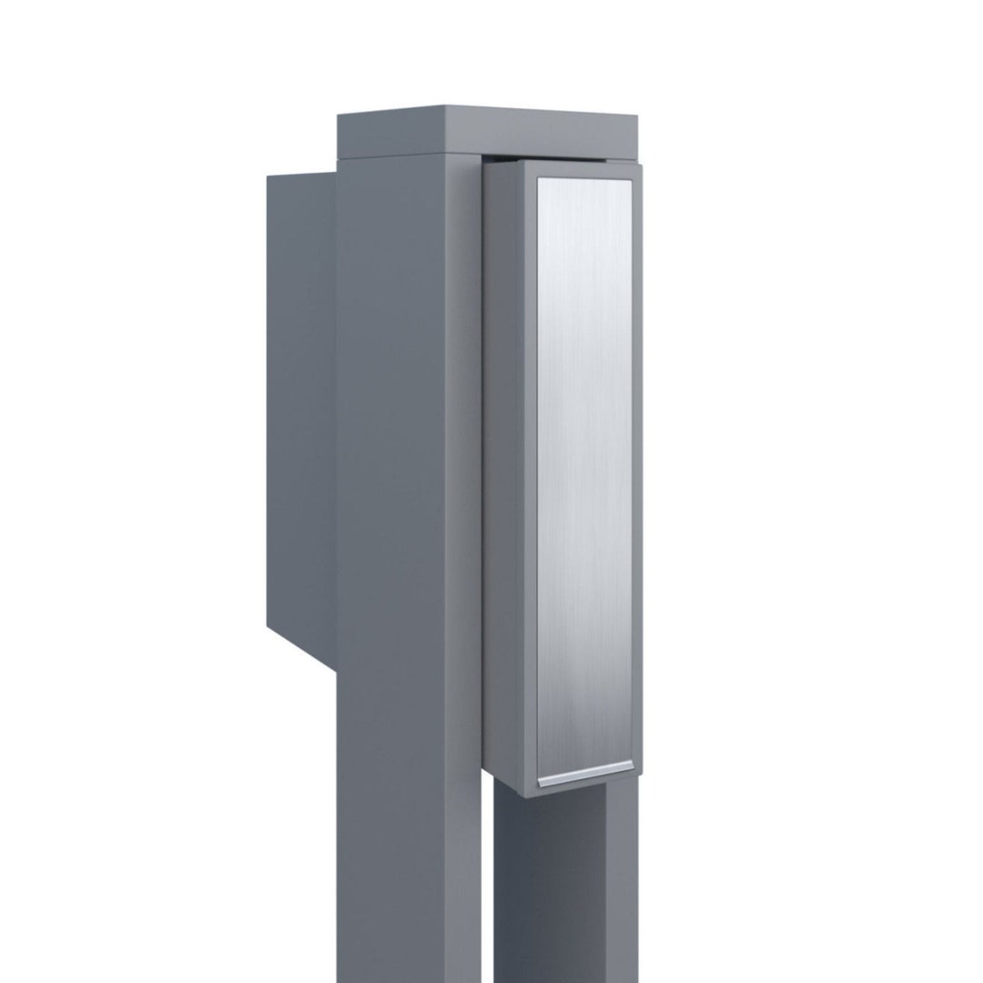 Stand Letterbox Flag Grey Metallic With Stainless Steel Flap - Etsy