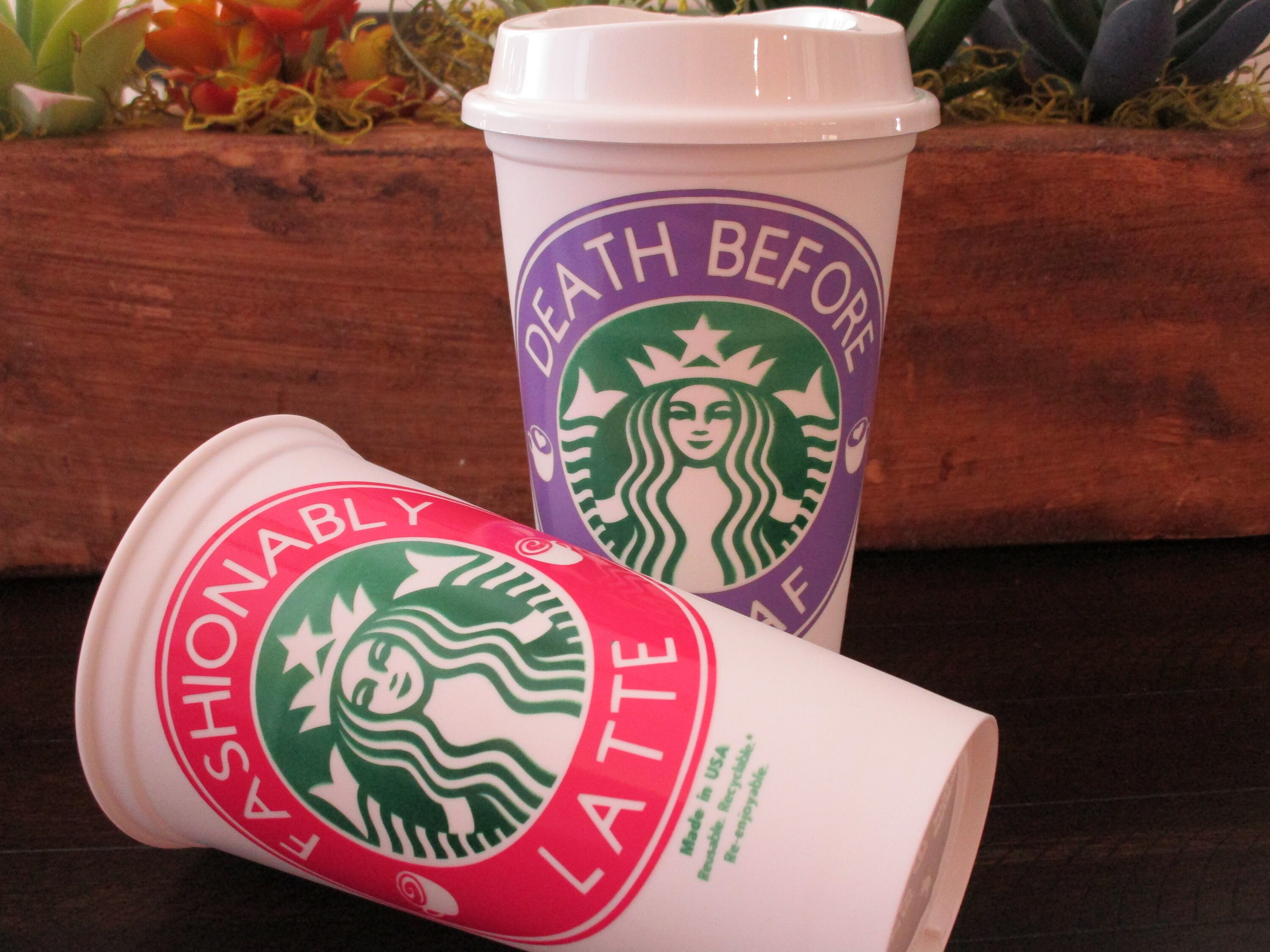 Death Before Decaf Starbuck's Hot or Cold Cup - Etsy