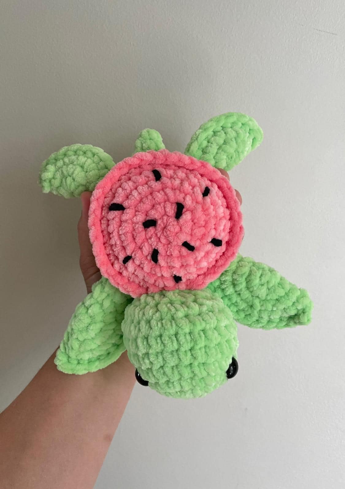 Handmade Crochet Watermelon Turtle, Crochet Amigurumi Plush Stuffed ...