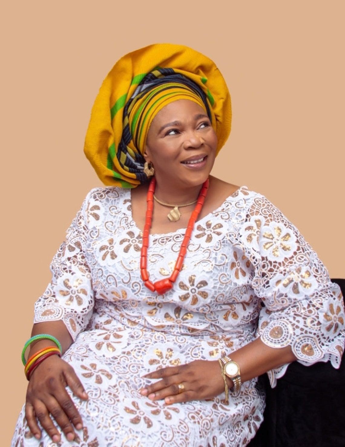 Igala Classic Men's Cap, Stoned Auto Gele, Sash Traditional Attire ...