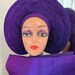 Auto Gele, Pre-tied Gele, Gele, Purple Headwrap, Purple Auto Gele ...
