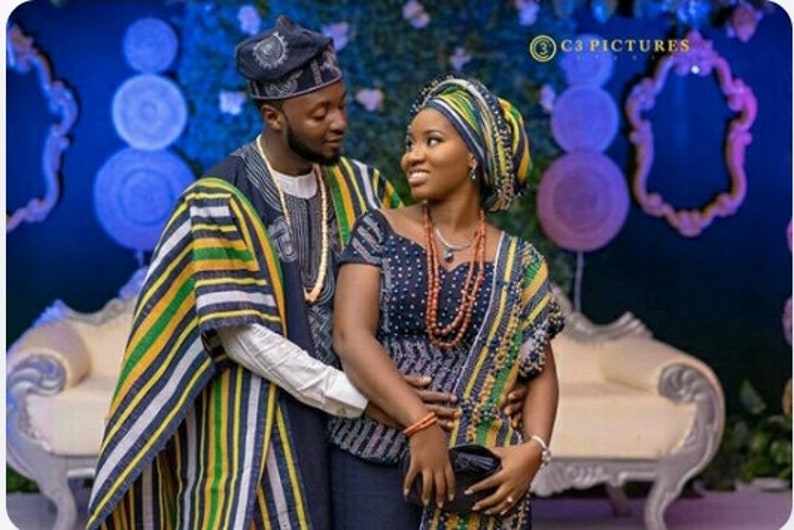 Igala Classic Stoned Auto Gele, Sash & Cap, Igala Traditional Attire ...
