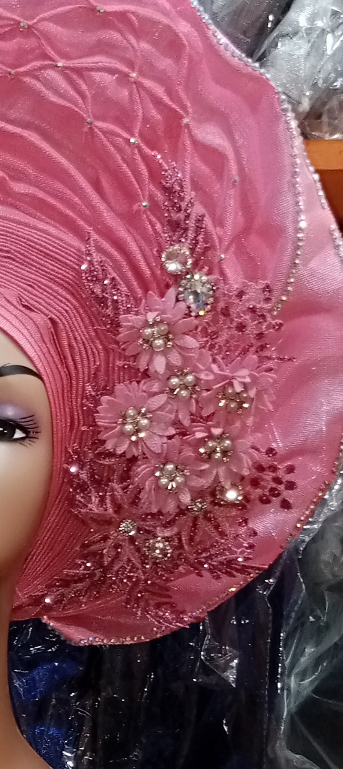 Asoebi Gele, Autogele, Asos, Readmade Gele Pre-tied Gele, Pink Auto ...