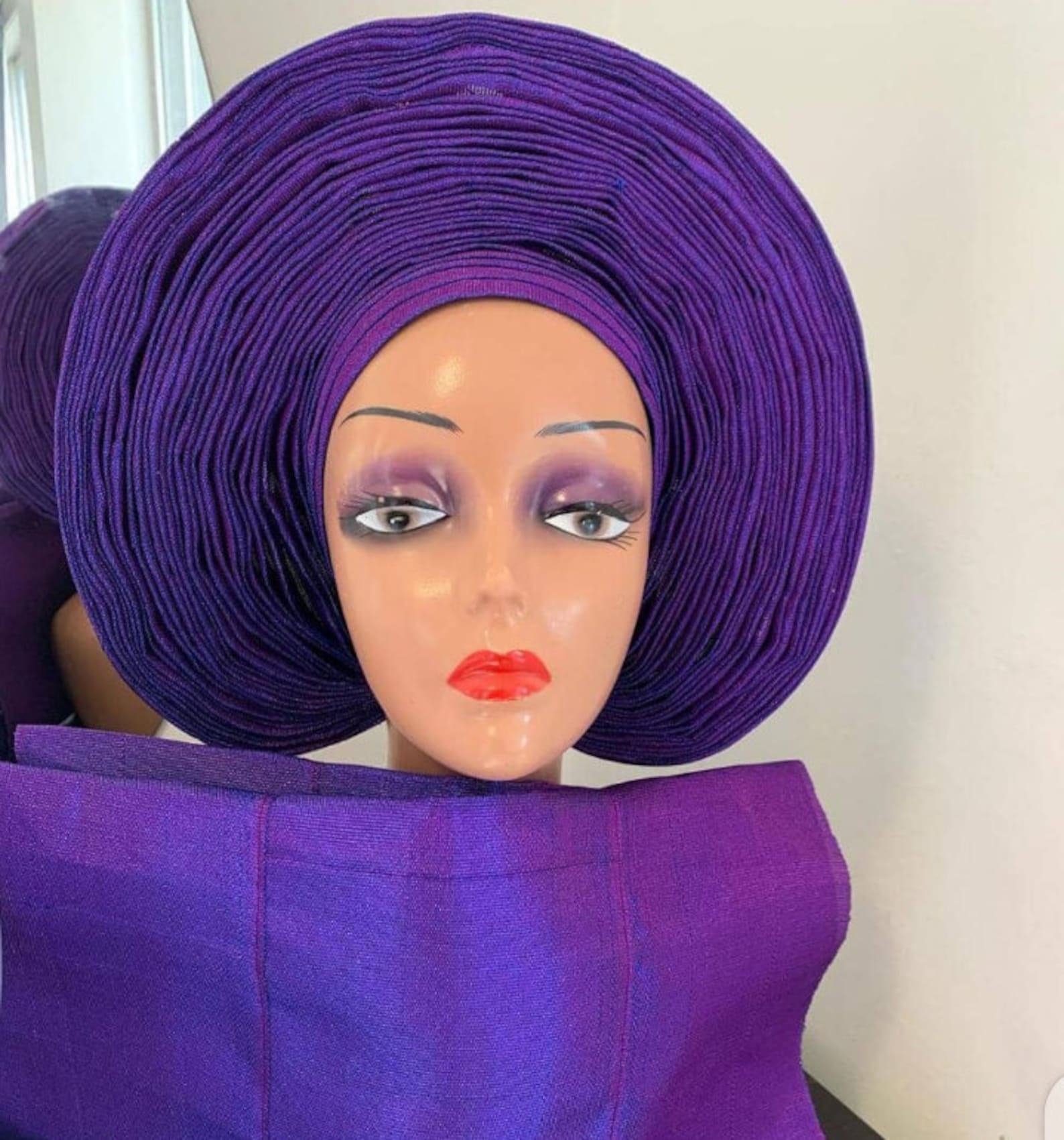 Auto Gele Pre-tied Gele Gele Purple Headwrap Purple Auto - Etsy