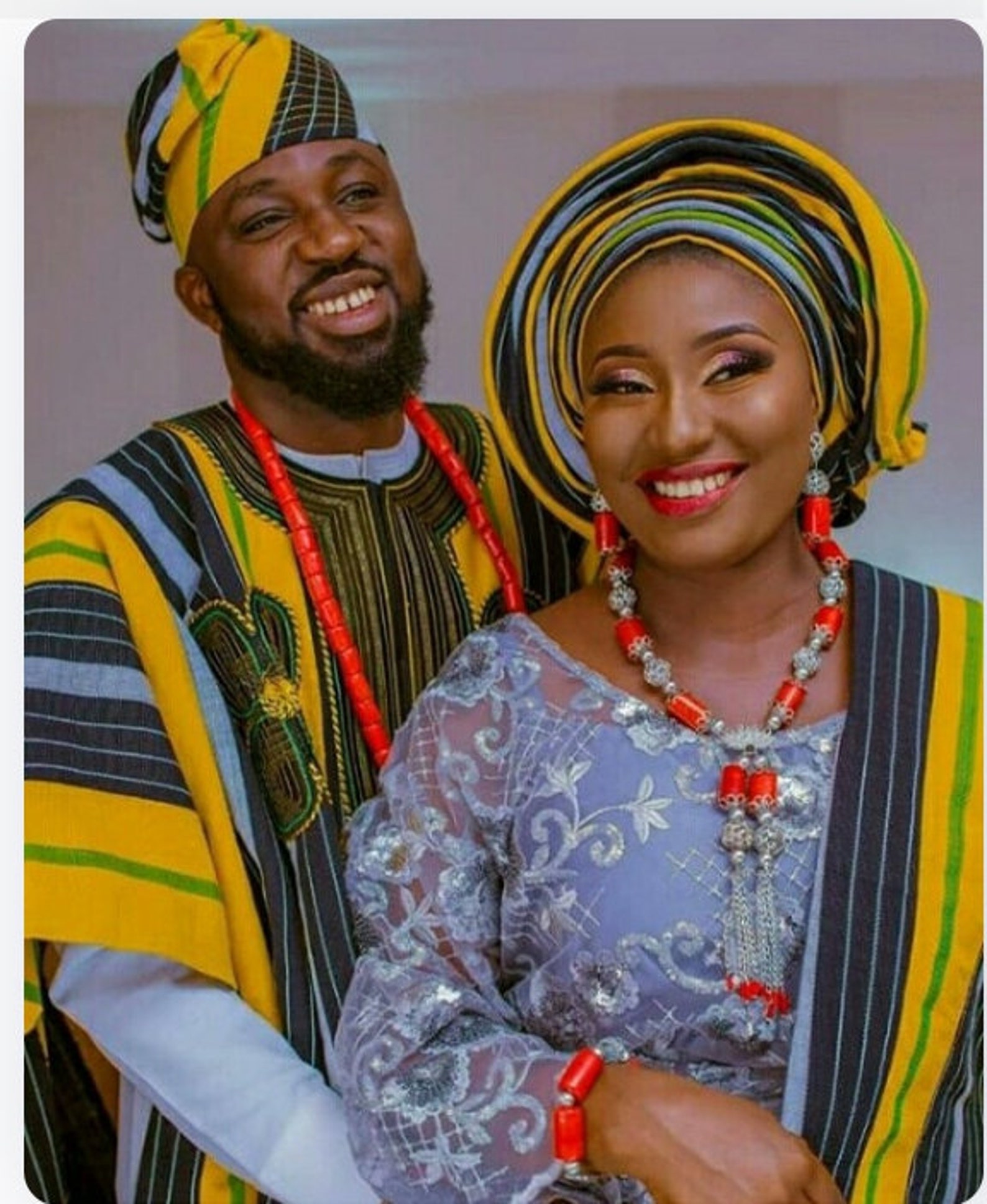 Igala Classic Stoned Auto Gele, Sash & Cap, Igala Traditional Attire ...