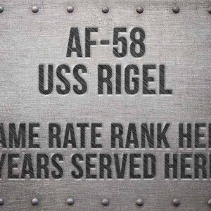 Personalized Metal AF 58 USS Rigel Photo Wall Print - Etsy