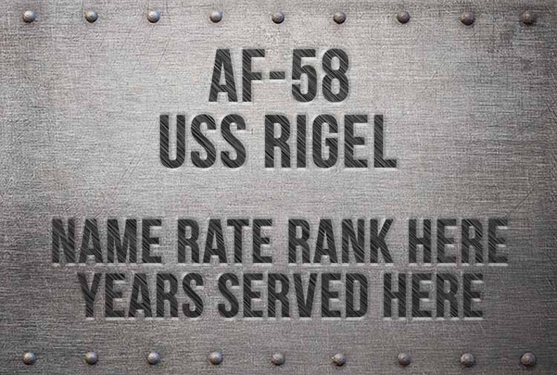 Personalized Metal AF 58 USS Rigel Photo Wall Print - Etsy