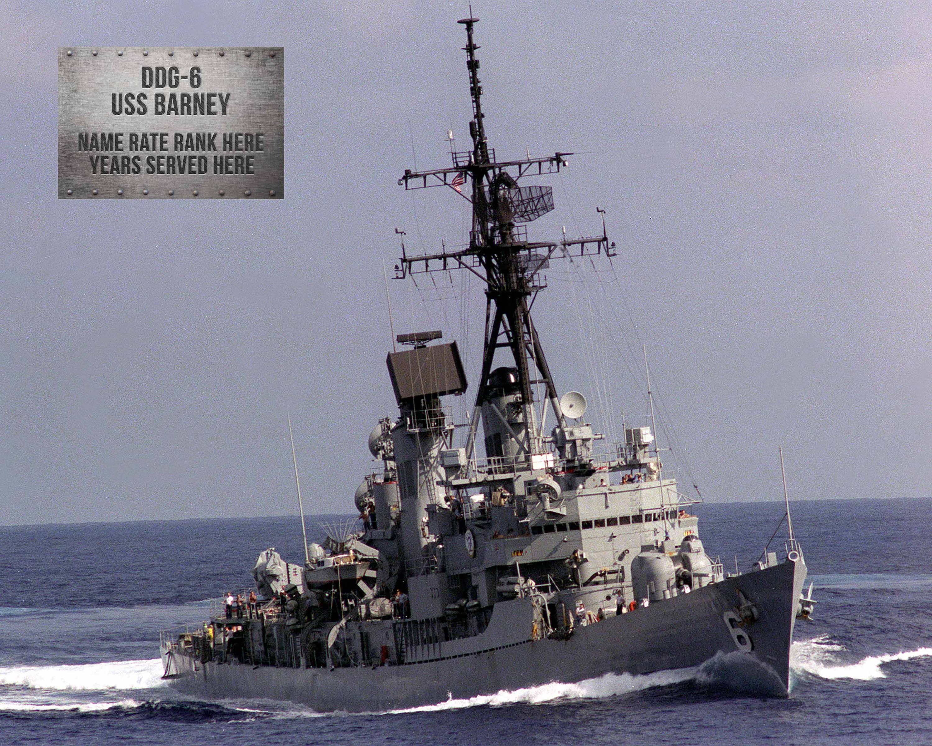 Personalized Metal DDG 6 USS Barney Photo Wall Print - Etsy