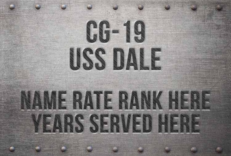 Personalized Metal CG 19 USS Dale Photo Wall Print - Etsy