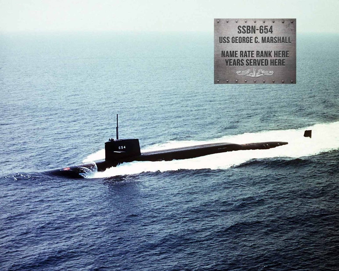 Personalized Metal Ssbn 654 Uss George C Marshall Photo Wall Print Etsy