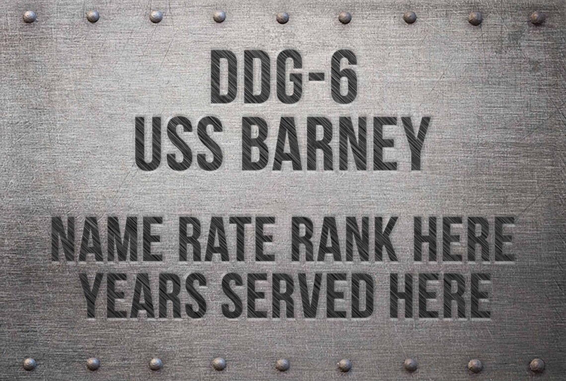 Personalized Metal DDG 6 USS Barney Photo Wall Print - Etsy