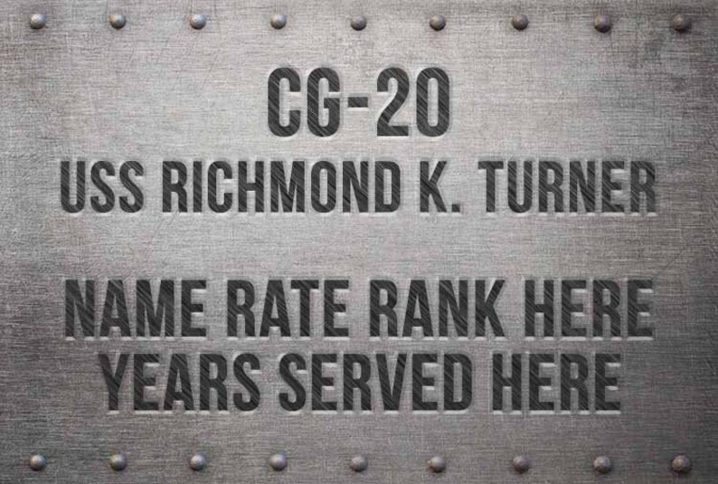 Personalized Metal CG 20 USS Richmond K Turner Photo Wall Print - Etsy