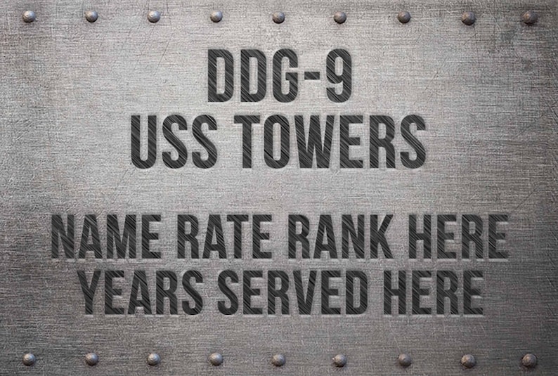 Personalized Metal DDG 9 USS Towers Photo Wall Print - Etsy