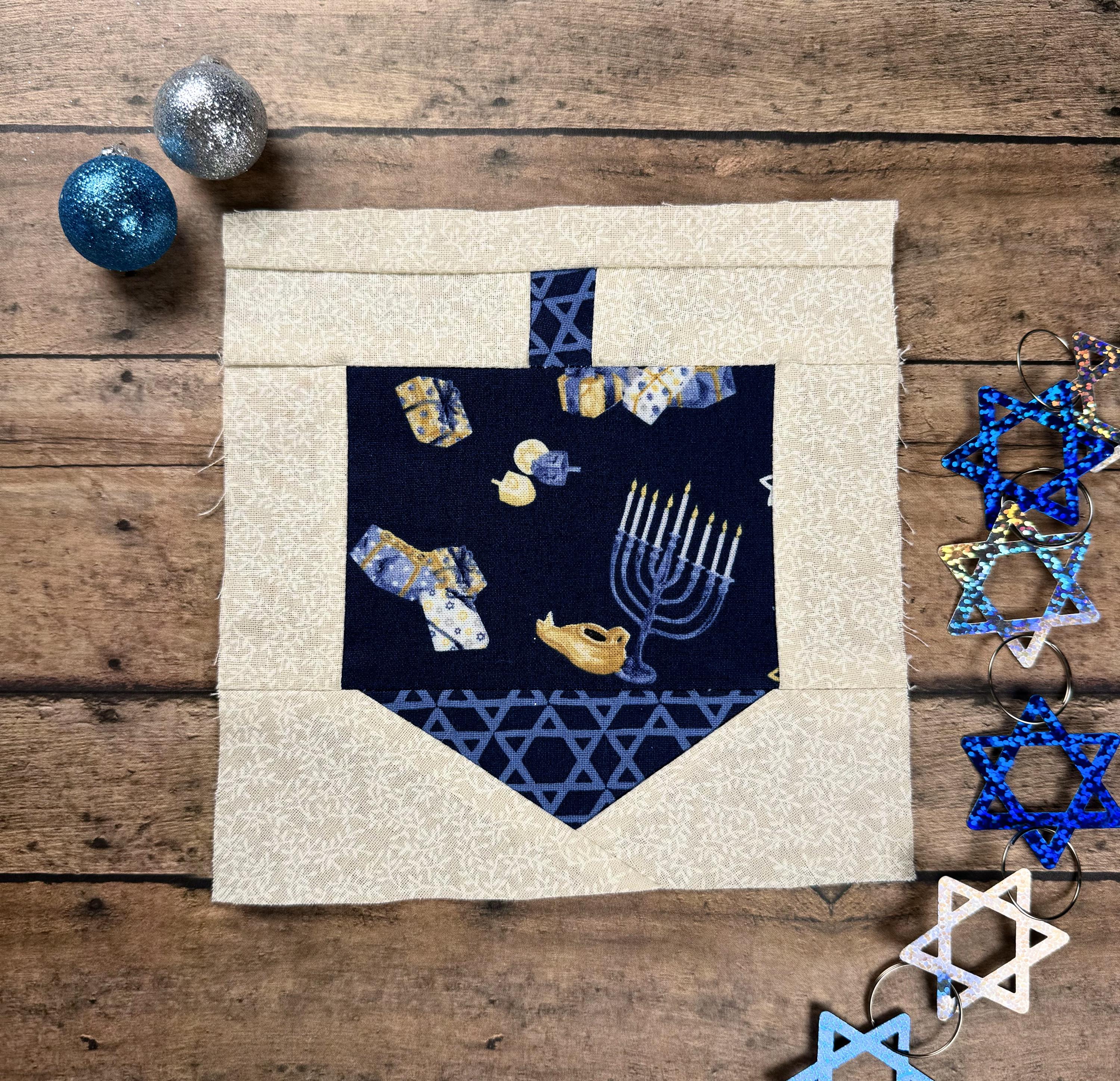 Foundation Paper Piecing Dreidel Quilt Pattern Hanukkah Quilting Block ...