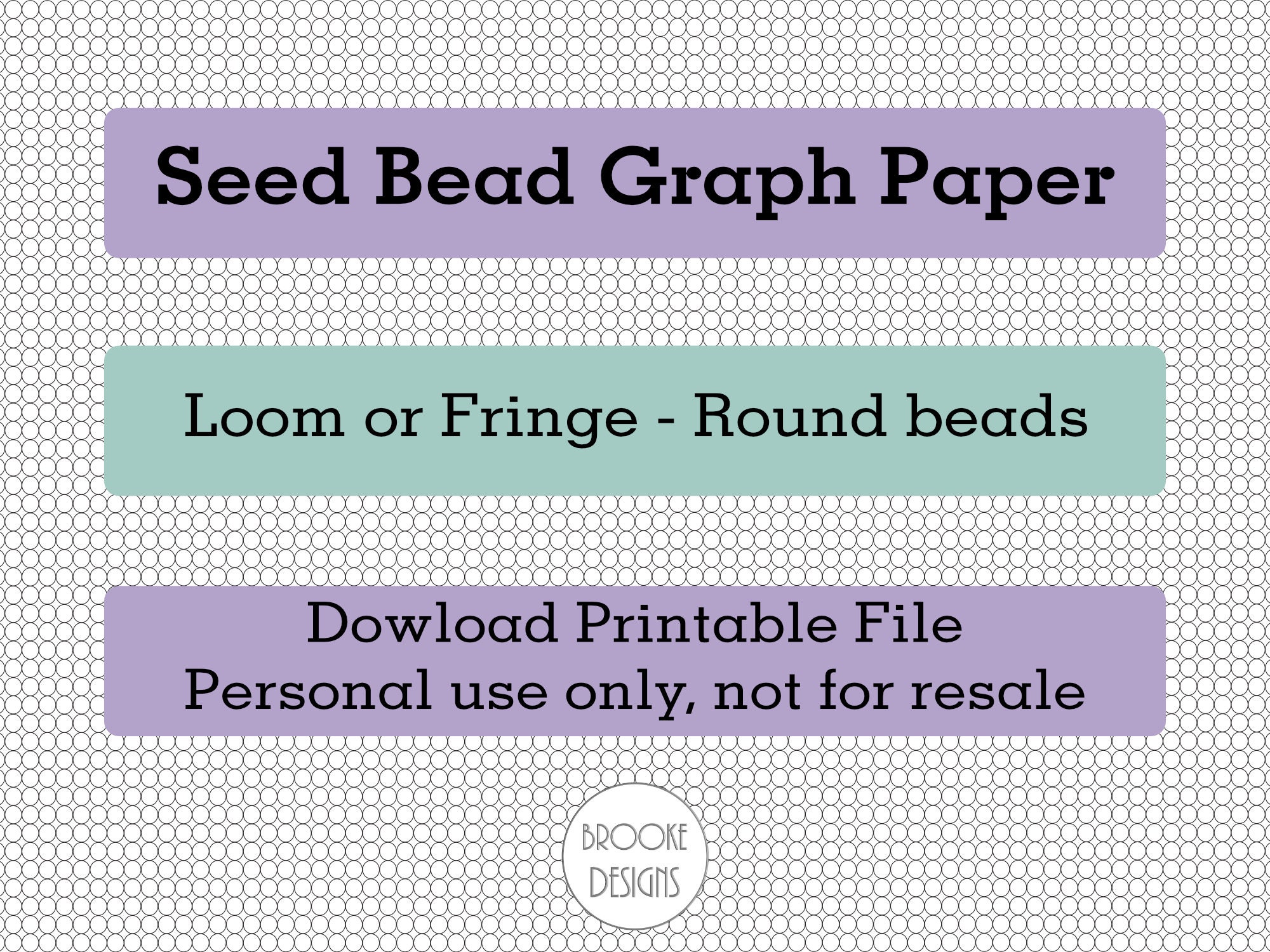 Seed Bead Graph Paper Loom or Fringe Pattern - Etsy