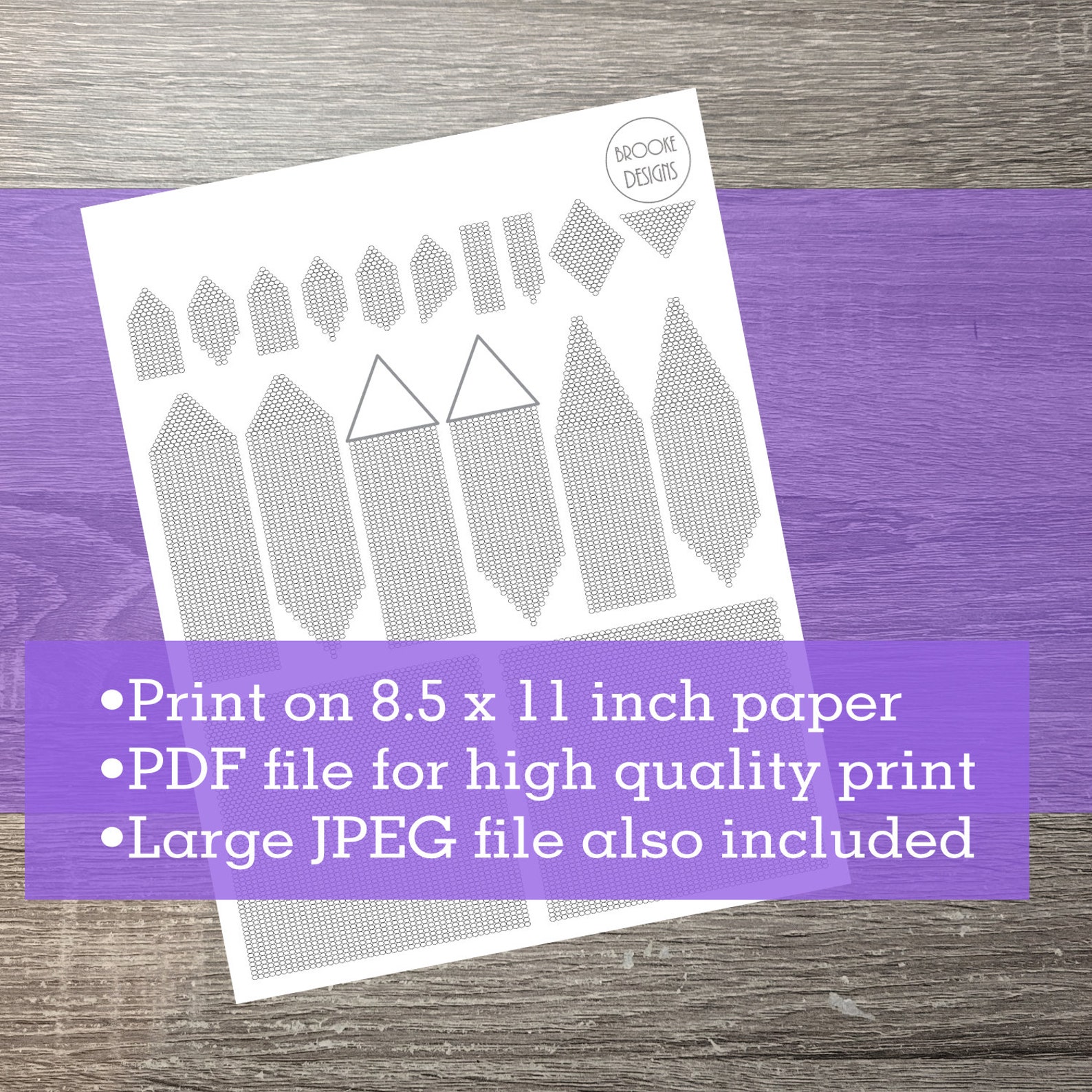 Earring Template Graph Paper for Seed Beading - Etsy