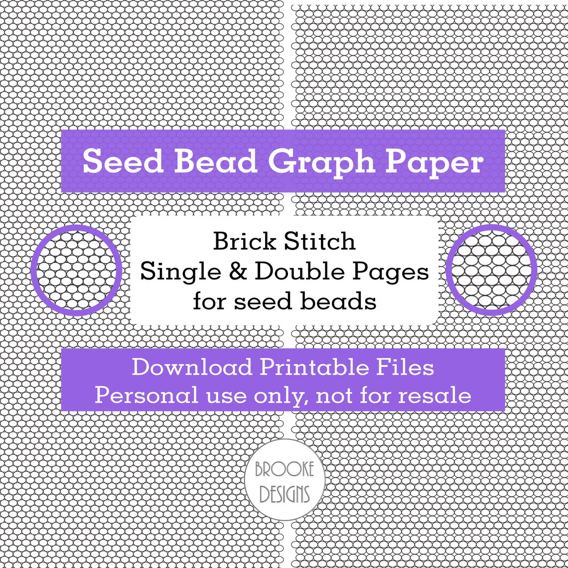 Brick Stitch Pattern Double and Single Brick Stitch Pages Print at Home ...