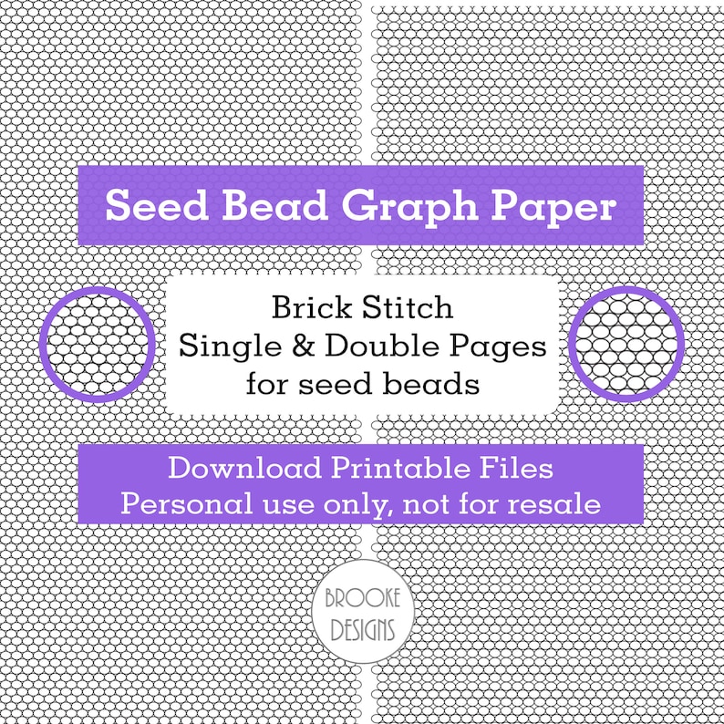 Brick Stitch Pattern Double and Single Brick Stitch Pages Print at Home ...