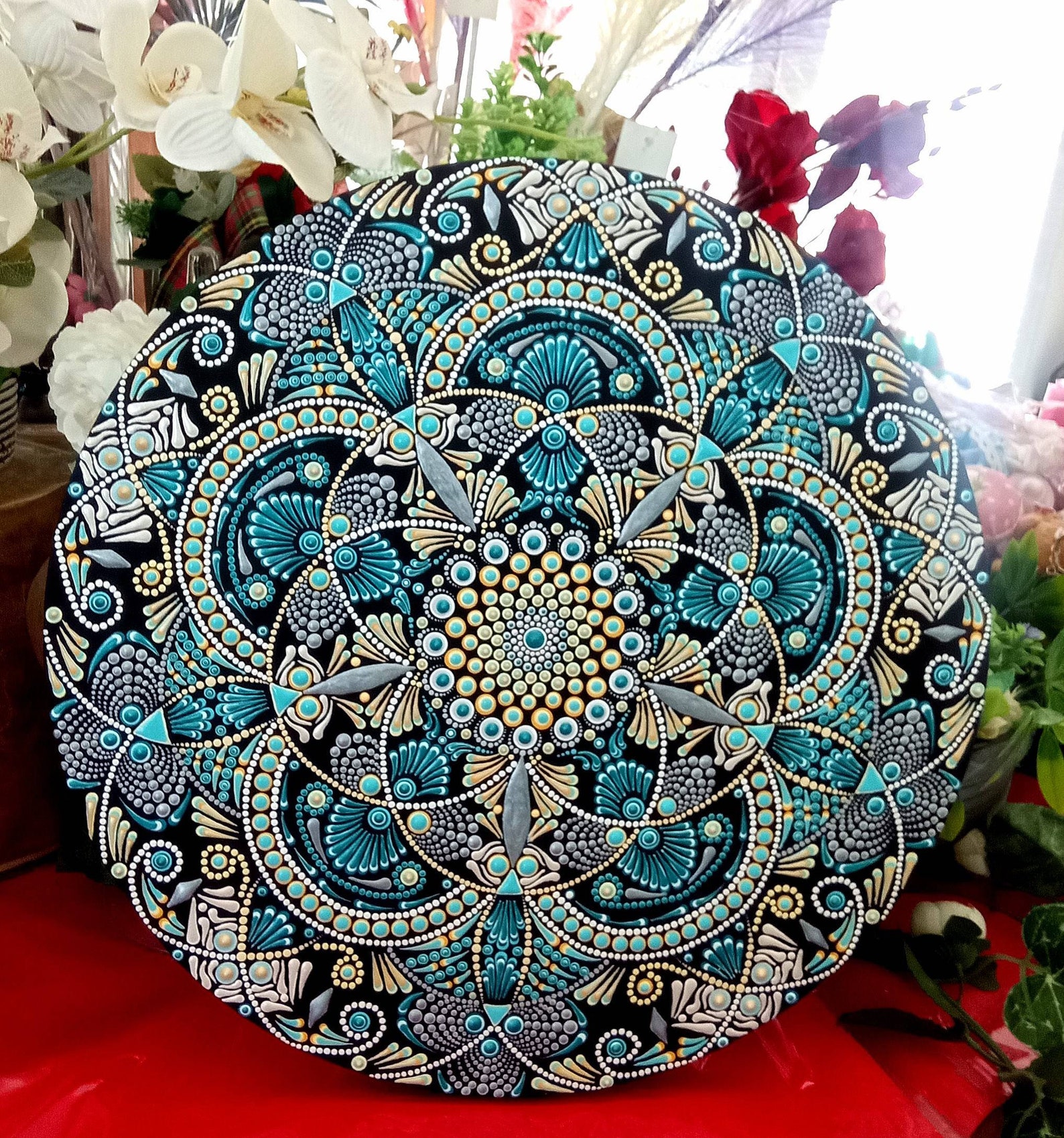 Mandala Wall Art Mandala Canvas Painting Dot Mandala Canvas - Etsy