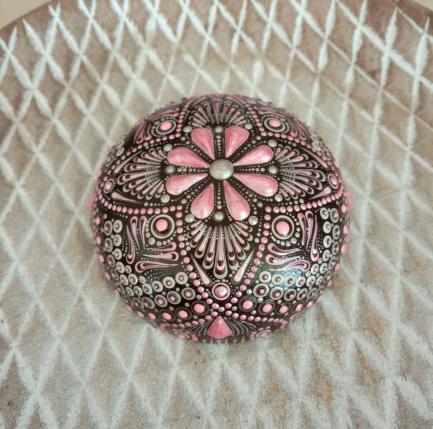 Set of 3, Hand Painted Mandala, Mandala Stones, Mandala Dot Art ...