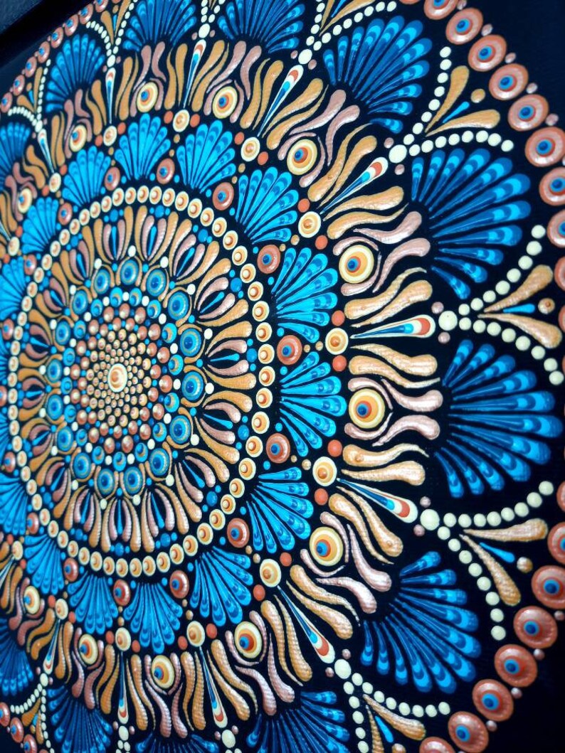Mandala Wall Art, Mandala Canvas Art, Painting on Canvas, Hand Painted ...