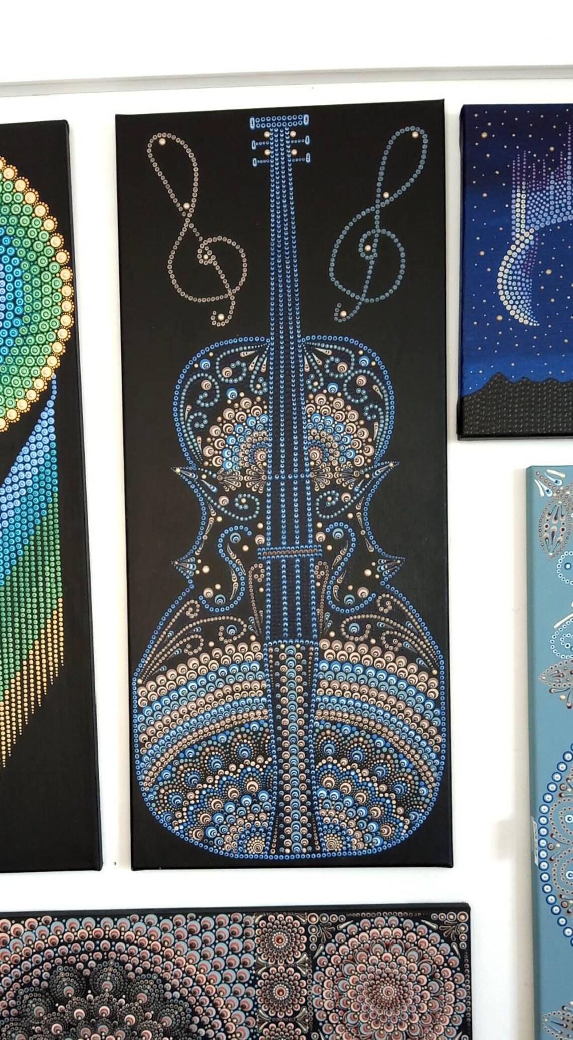 Violin instrument mandala wall art Canvas wall art Acrylic | Etsy