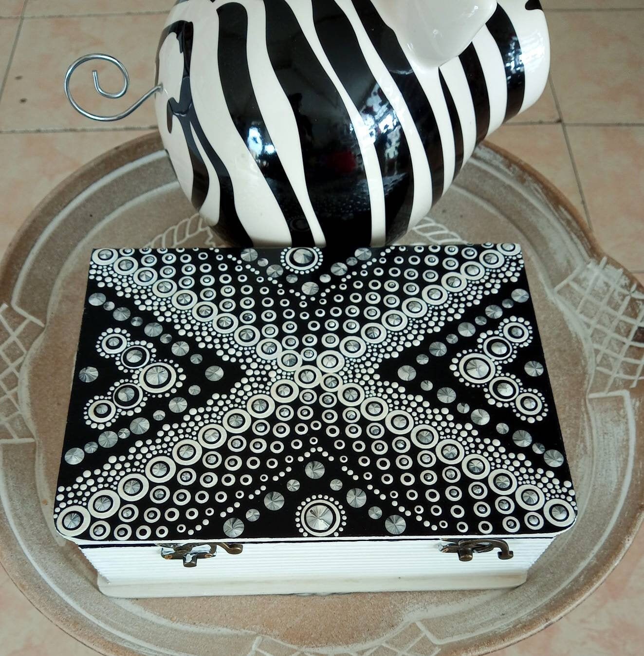 Anniversary gift box Mandala jewelry box Wooden jewelry box Mandala ...